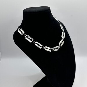 Razor Blade Gothic Choker Necklace, Stainless Steel Rock Biker Necklace ...
