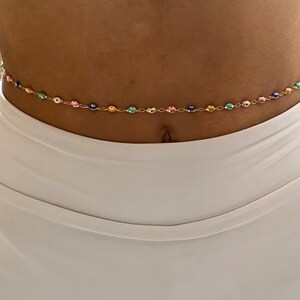 Evil Eye Gold Belly Chain Coffee Bean Chain Beach Bikini - Etsy