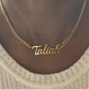 Bold Personalized Name Necklace, Name Necklace, Bold Curb Chain ...