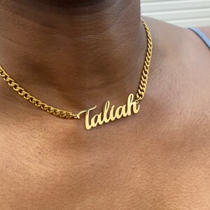 Bold Personalized Name Necklace, Name Necklace, Bold Curb Chain ...