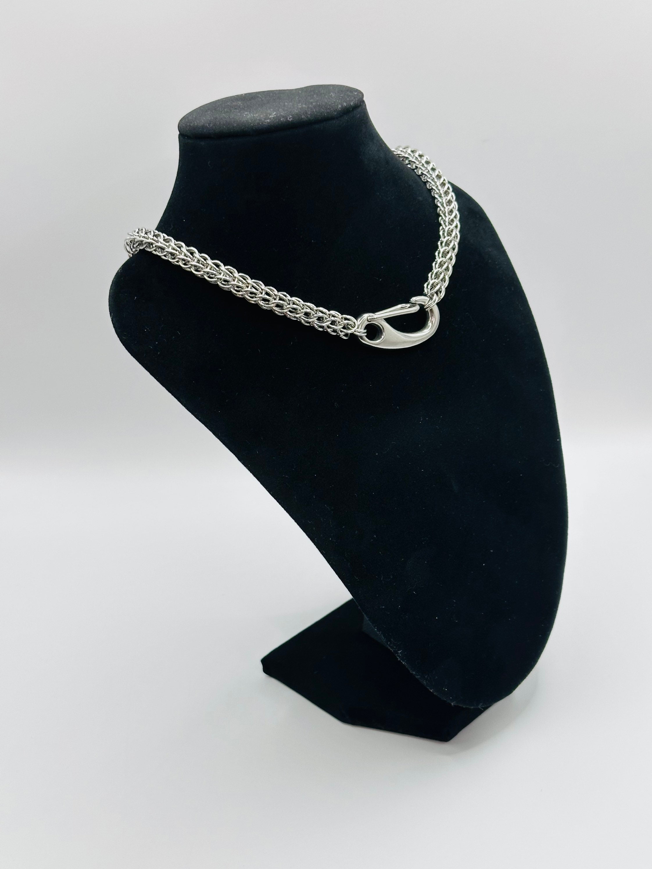 Chunky Persian Chainmail Link Chain Necklace Carabiner - Etsy