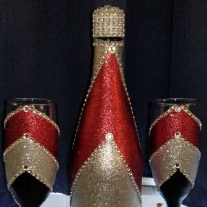 Glittered Bling Bottle & Glassware Sets - Etsy