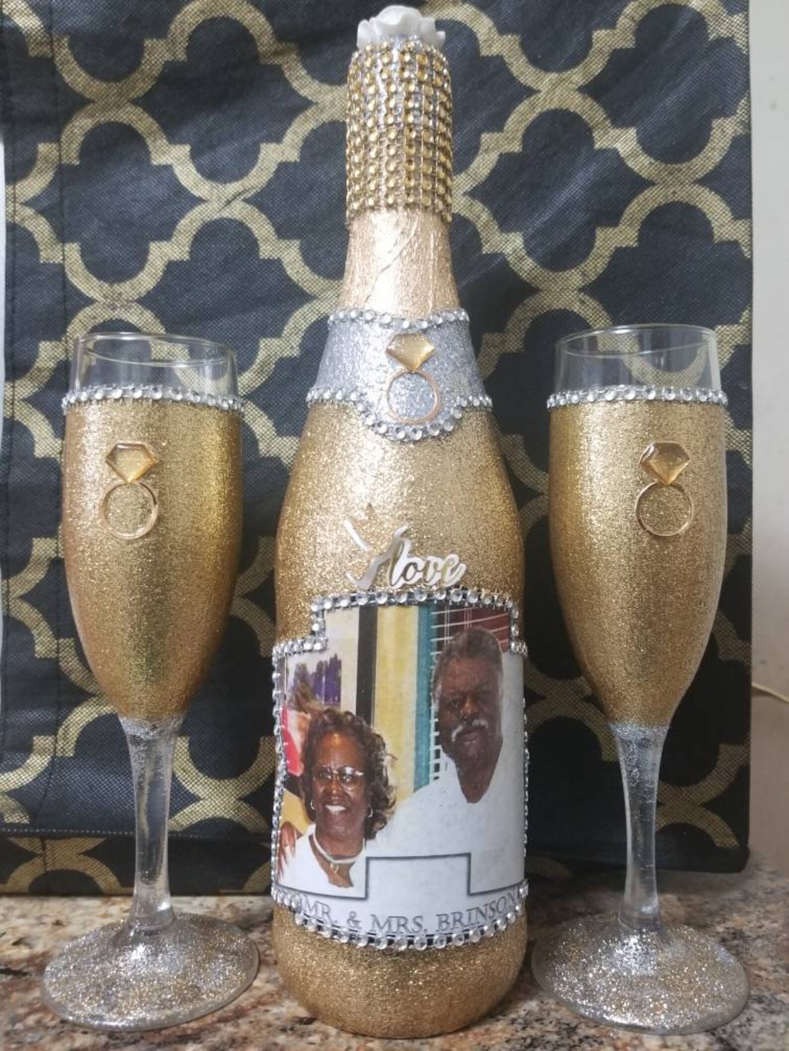 Glittered Bling Bottle & Glassware Sets - Etsy