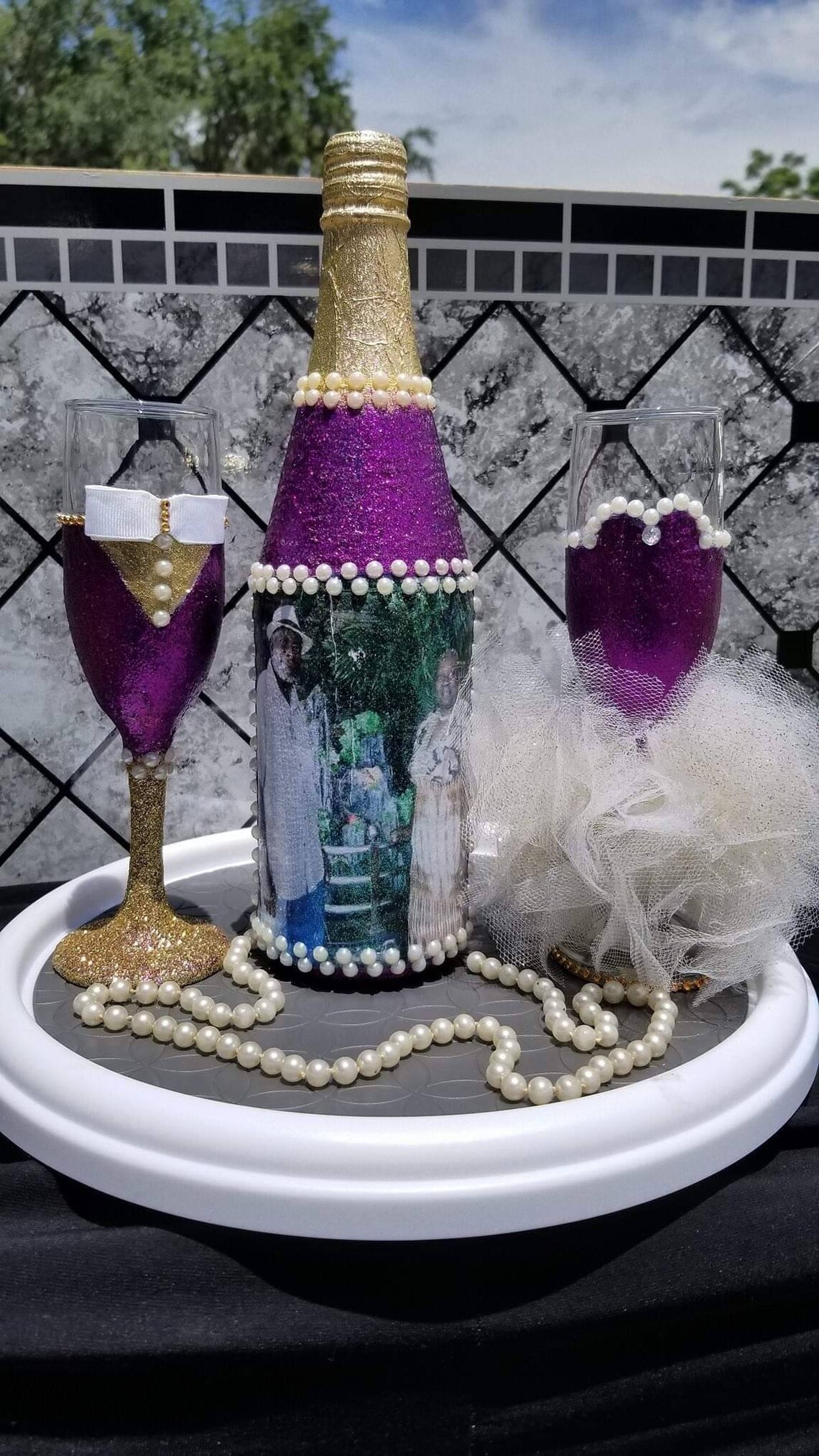 Glittered Bling Bottle & Glassware Sets | Etsy