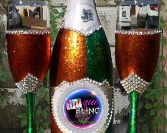 Glittered Bling Bottle & Glassware Sets - Etsy