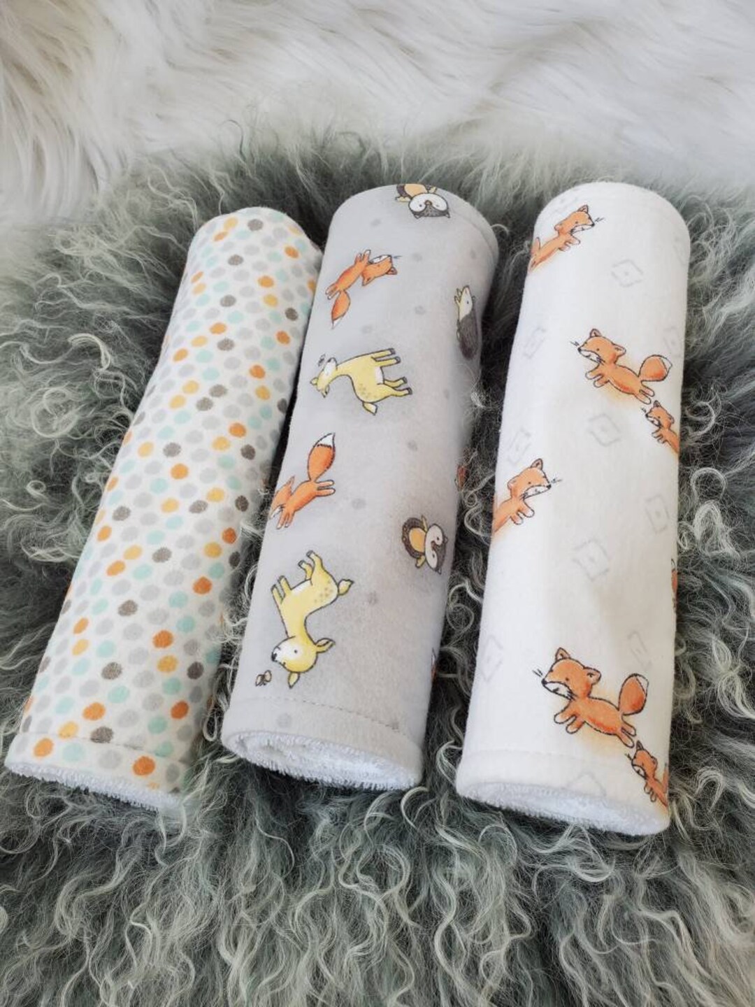 Woodland Burp Cloth Set, Woodland Fox Burp, Woodland Animals Burp Cloth ...