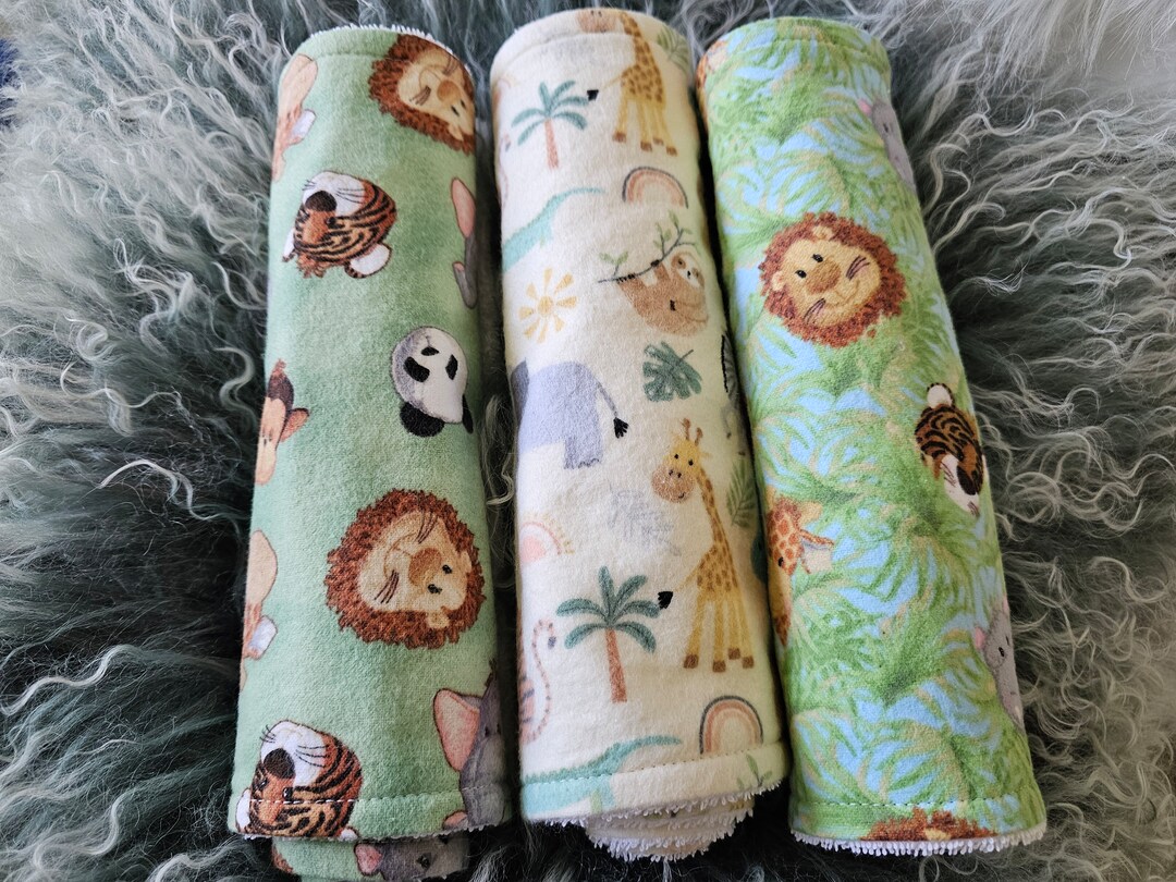 Baby Safari Animal Burp Cloth Set, Jungle Animals Burp Cloth, Baby ...