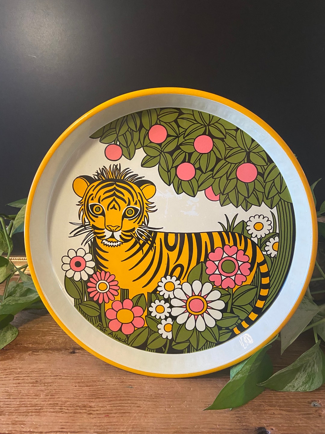 Retro, Pat Albeck Tiger Tray, Vintage, MOD, Boho - Etsy