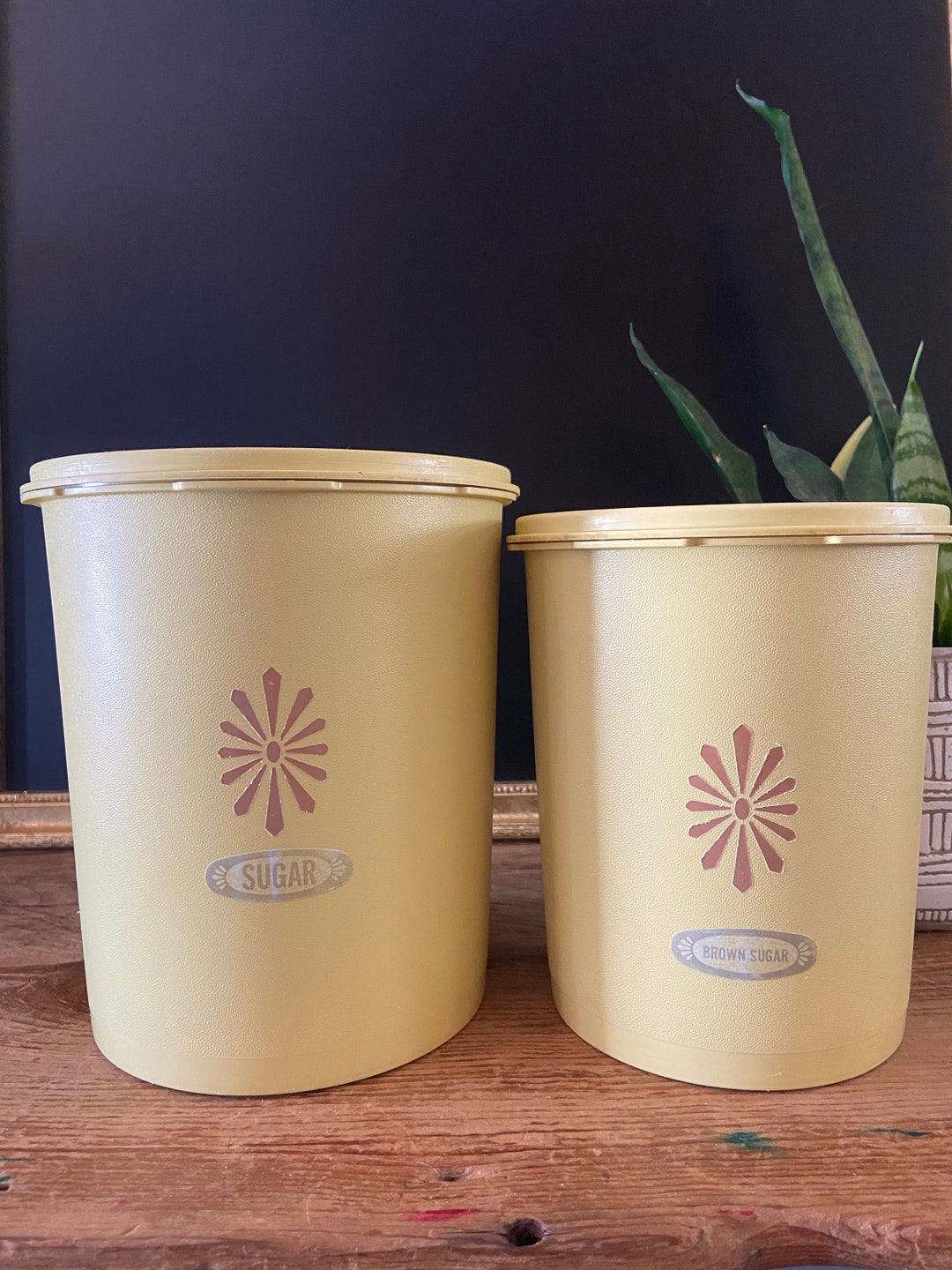 Vintage, 1970s, Tupperware, Harvest Gold, Servalier, Canisters, Retro ...