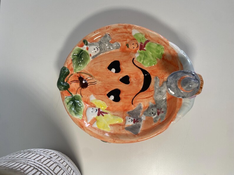 Retro 90s Halloween Pumpkin Candy Dish - Etsy