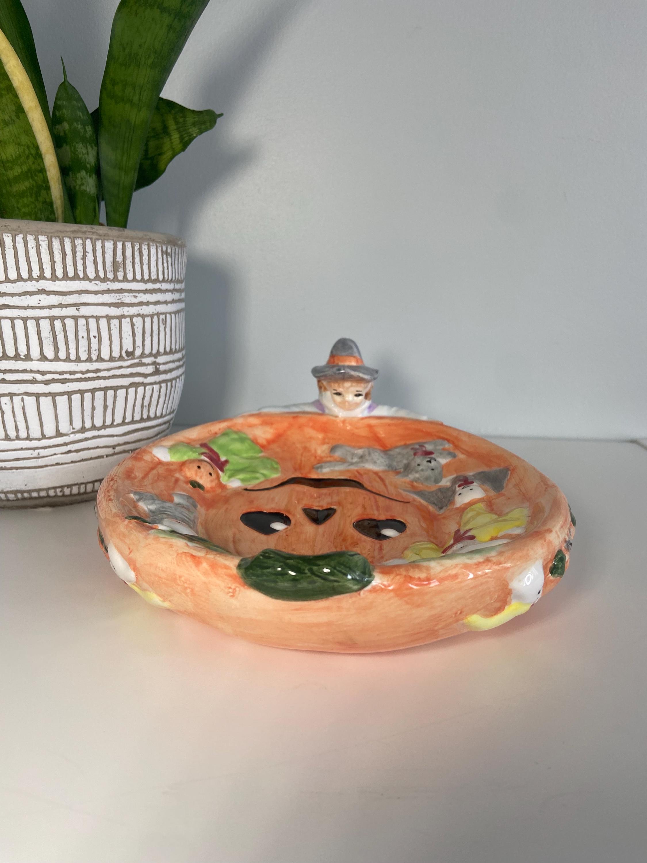 Retro 90s Halloween Pumpkin Candy Dish - Etsy