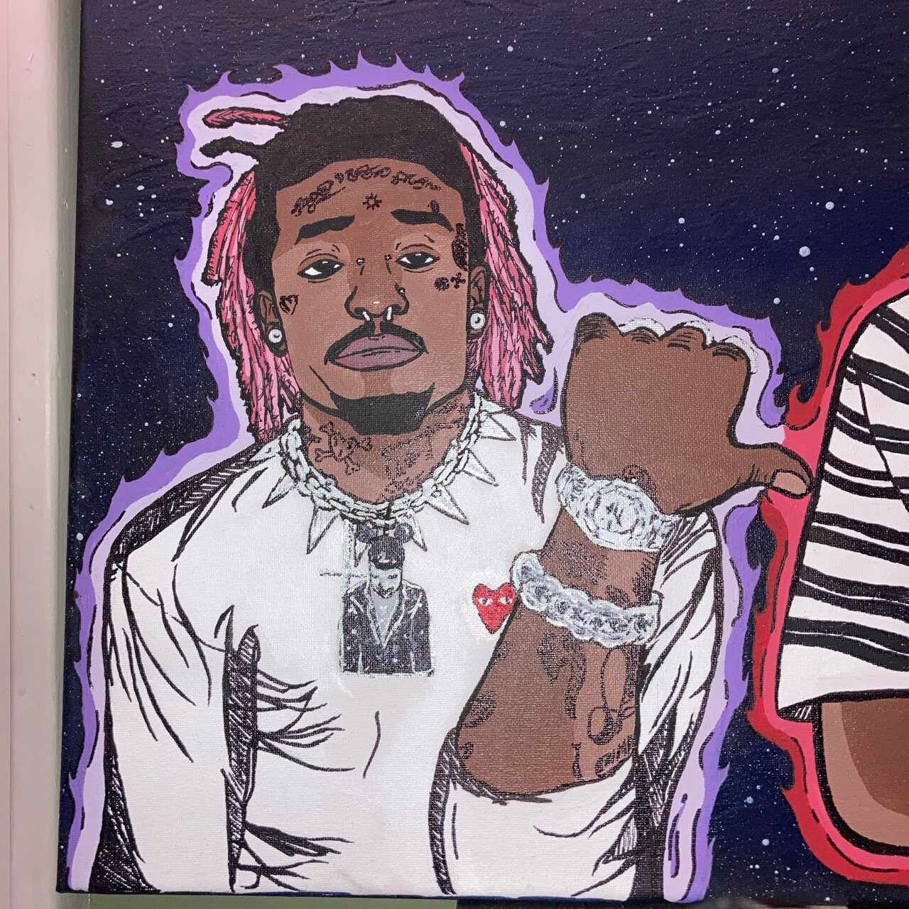 Carti & Uzi Anime Style Painting Acrylic 24x48 Inches - Etsy