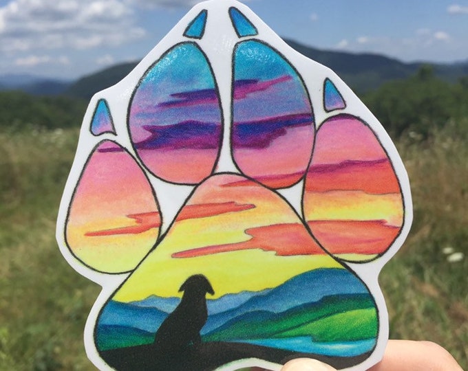 Dog Paw Sticker - Etsy