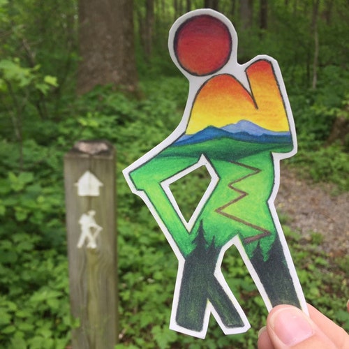 Hiker Girl Sticker | Etsy