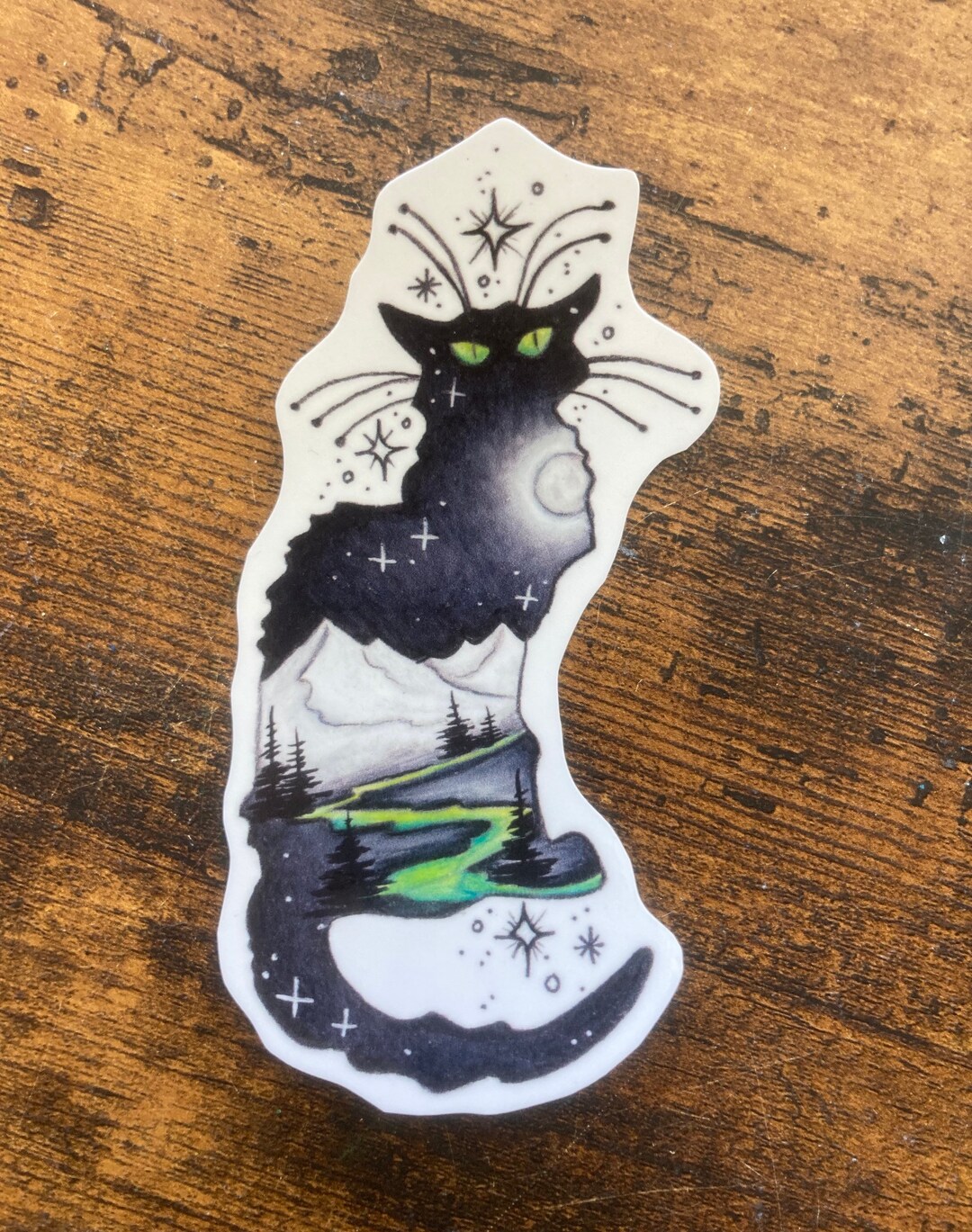 Black Cat Sticker - Etsy