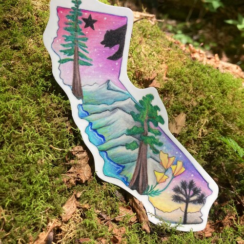 Mandala California State Sticker California Pride California - Etsy