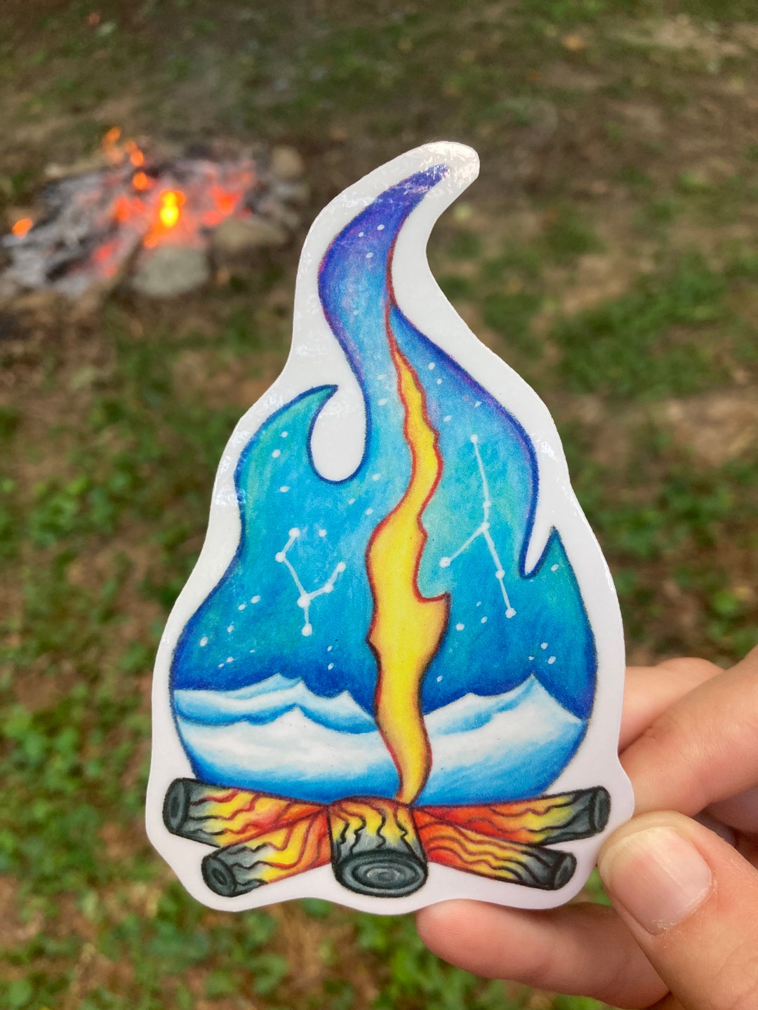 Campfire Sticker. - Etsy