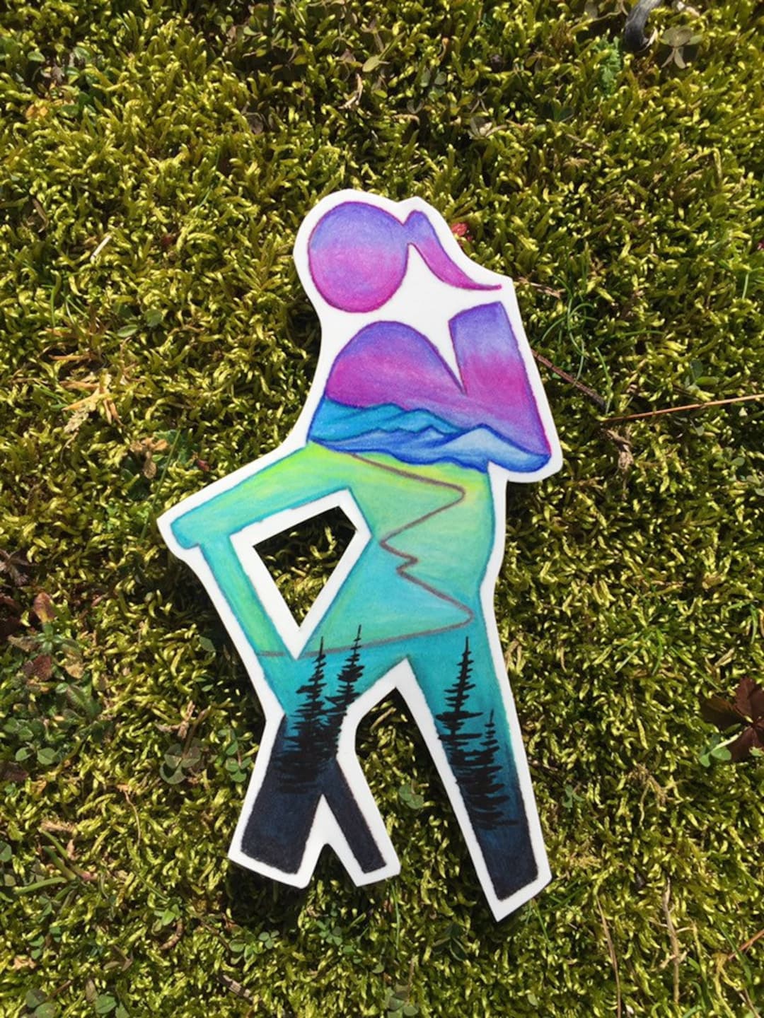 Hiker Girl Sticker - Etsy