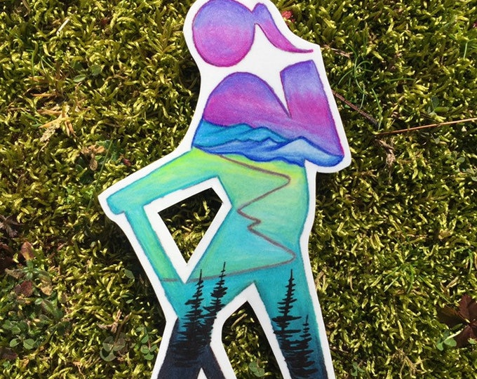 Hiker Girl Sticker - Etsy