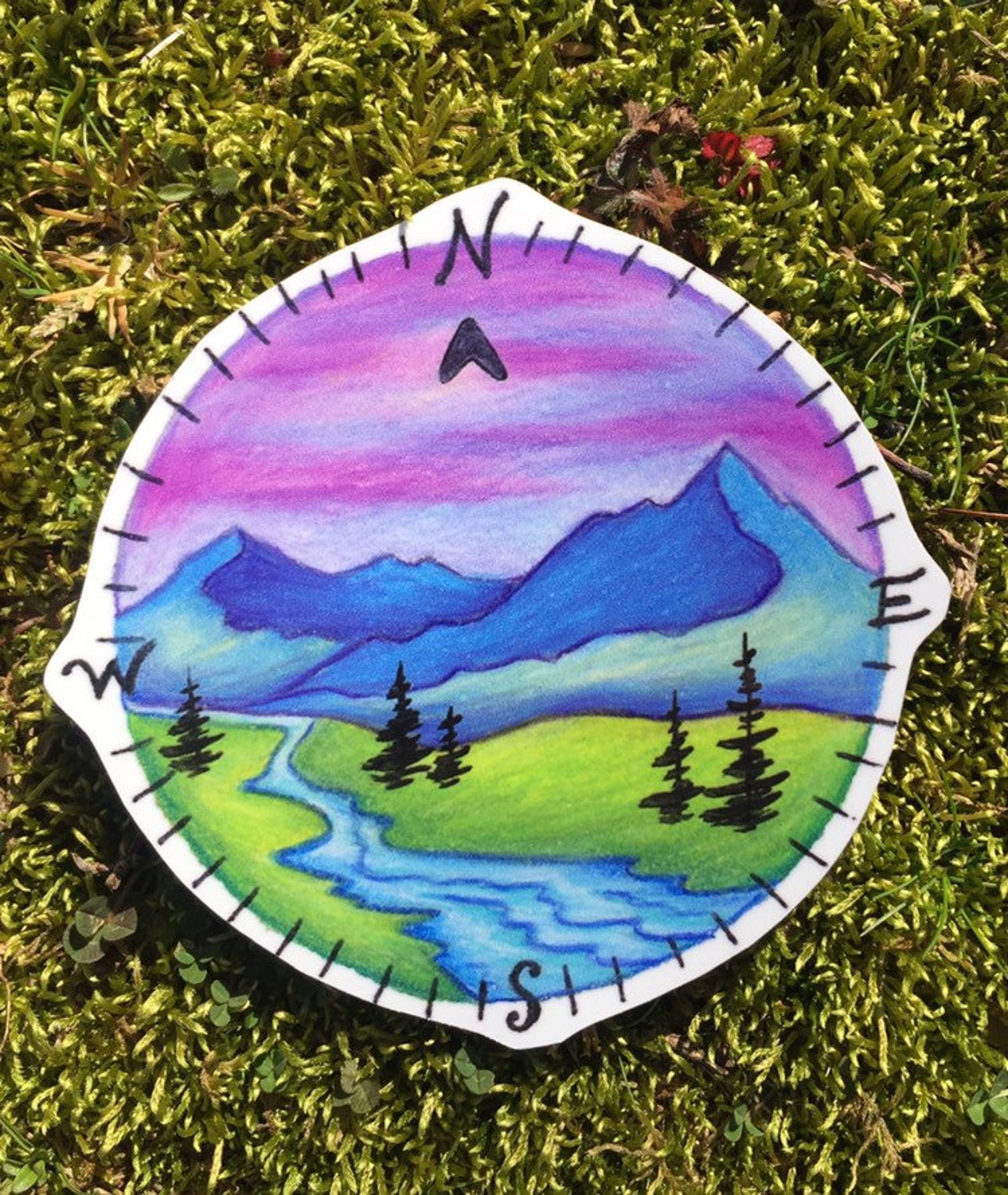 Compass Sticker - Etsy