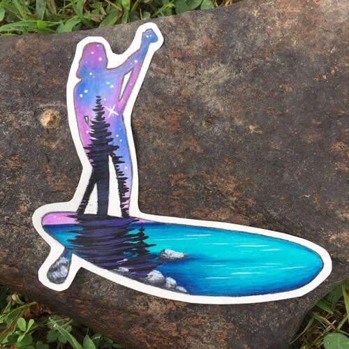 SUP Stand up Paddle Board Sticker | Etsy