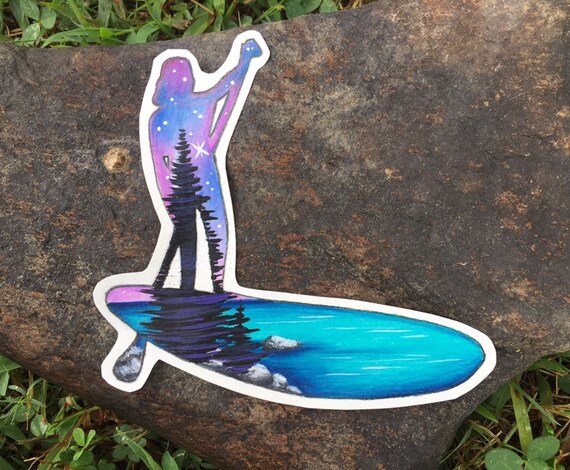 SUP Stand up Paddle Board Sticker | Etsy