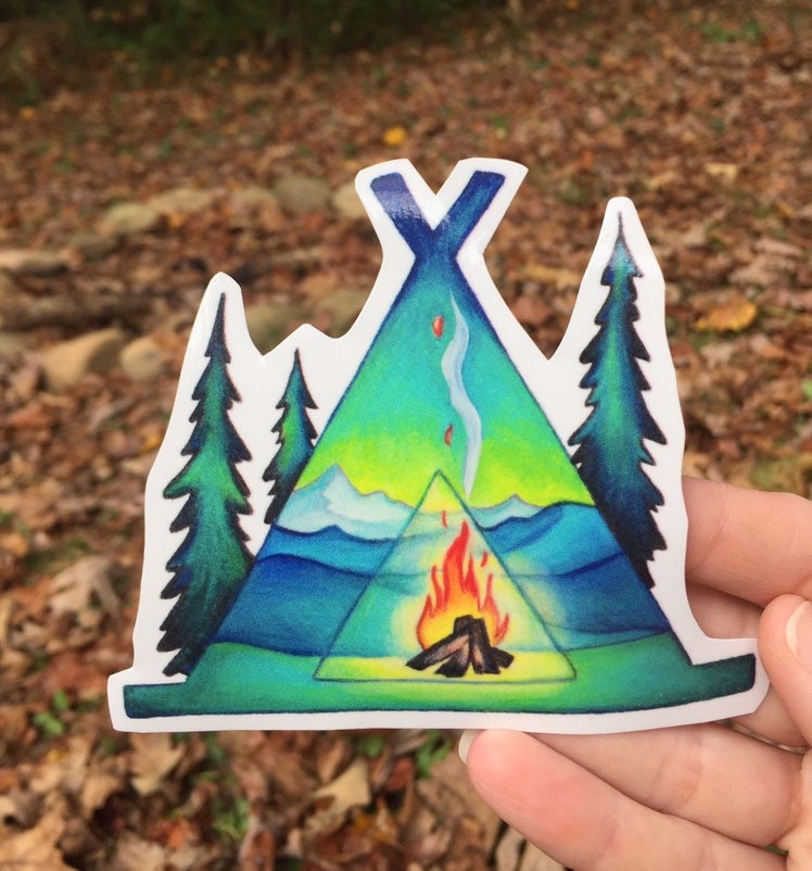 Tent Camping sticker | Etsy