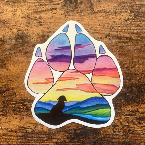 Dog Paw Sticker - Etsy