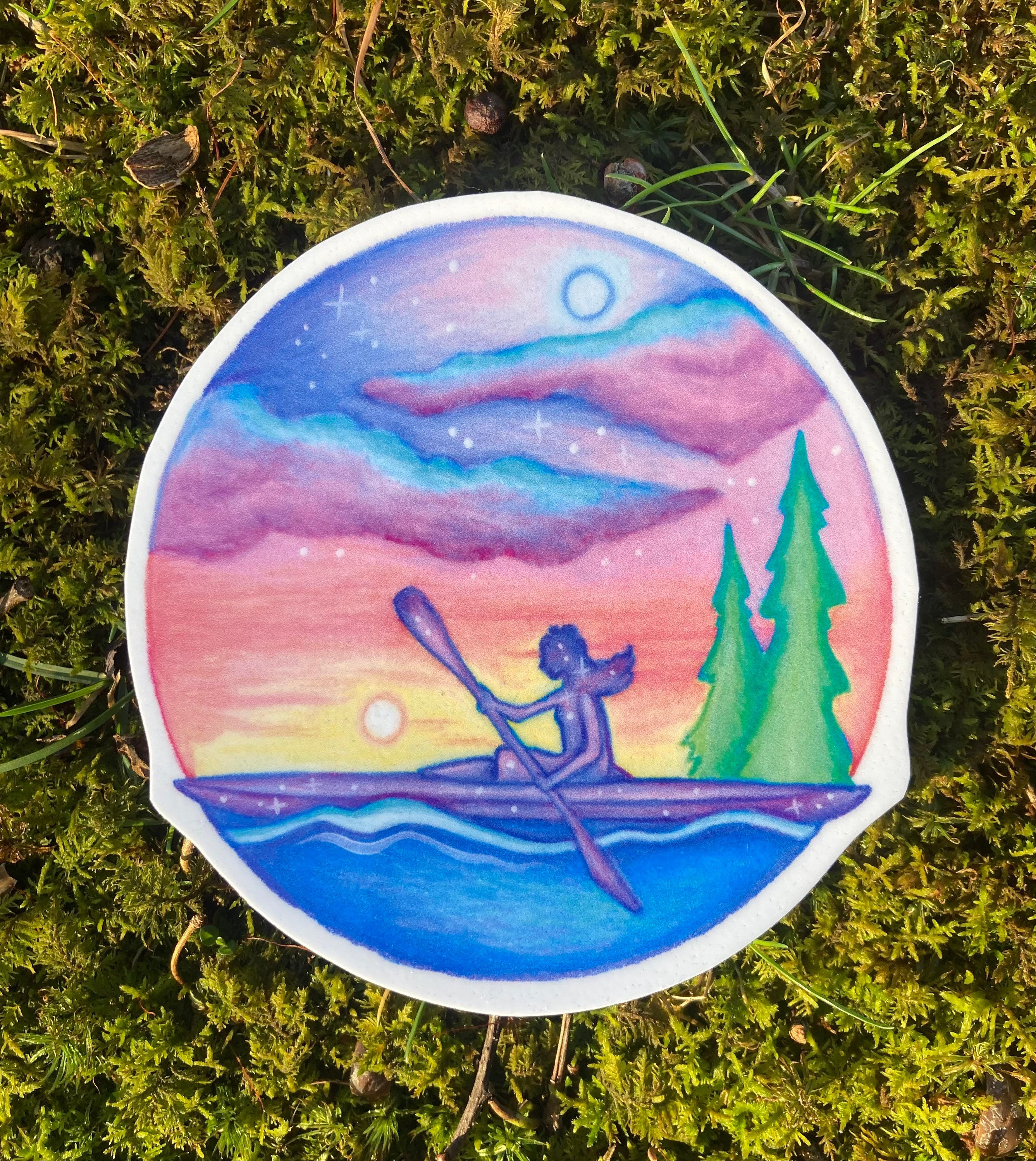 Female Kayaker Sticker - Etsy