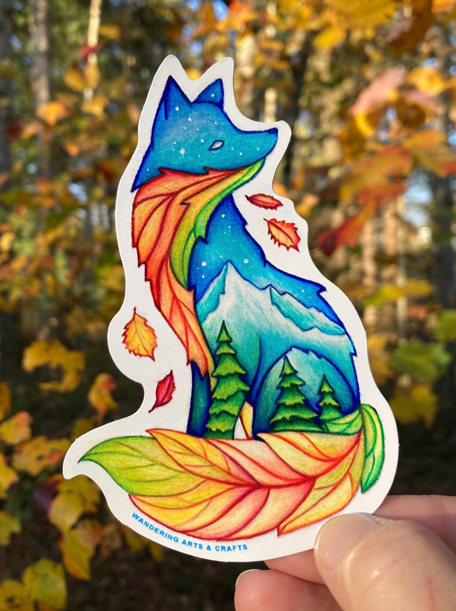 Fall Fox Sticker - Etsy