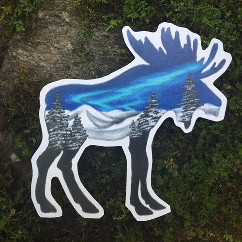 Moose Sticker State of Alaska Moose Silhouette Alaska - Etsy