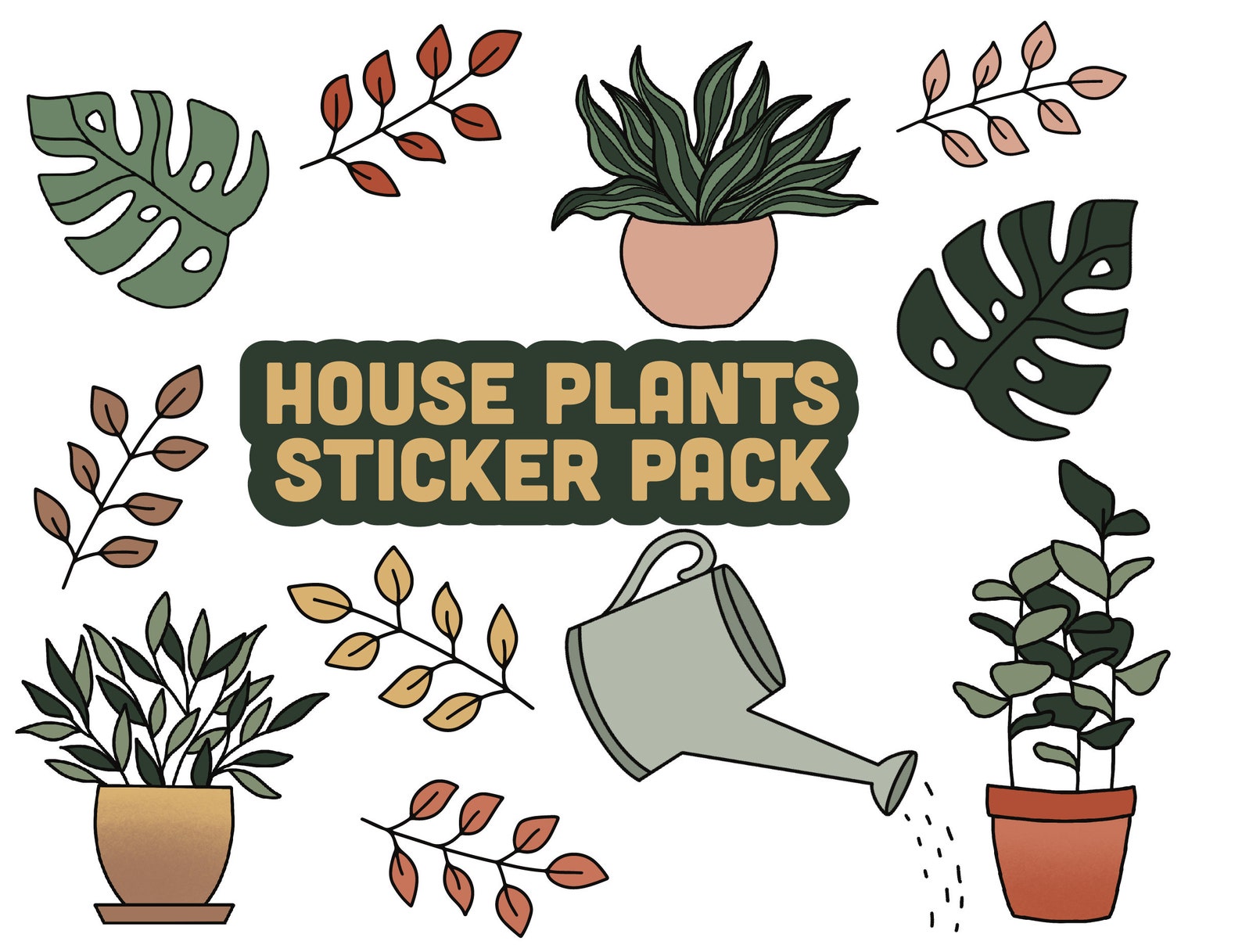Digital Planner Stickers // House Plants Sticker Pack // | Etsy