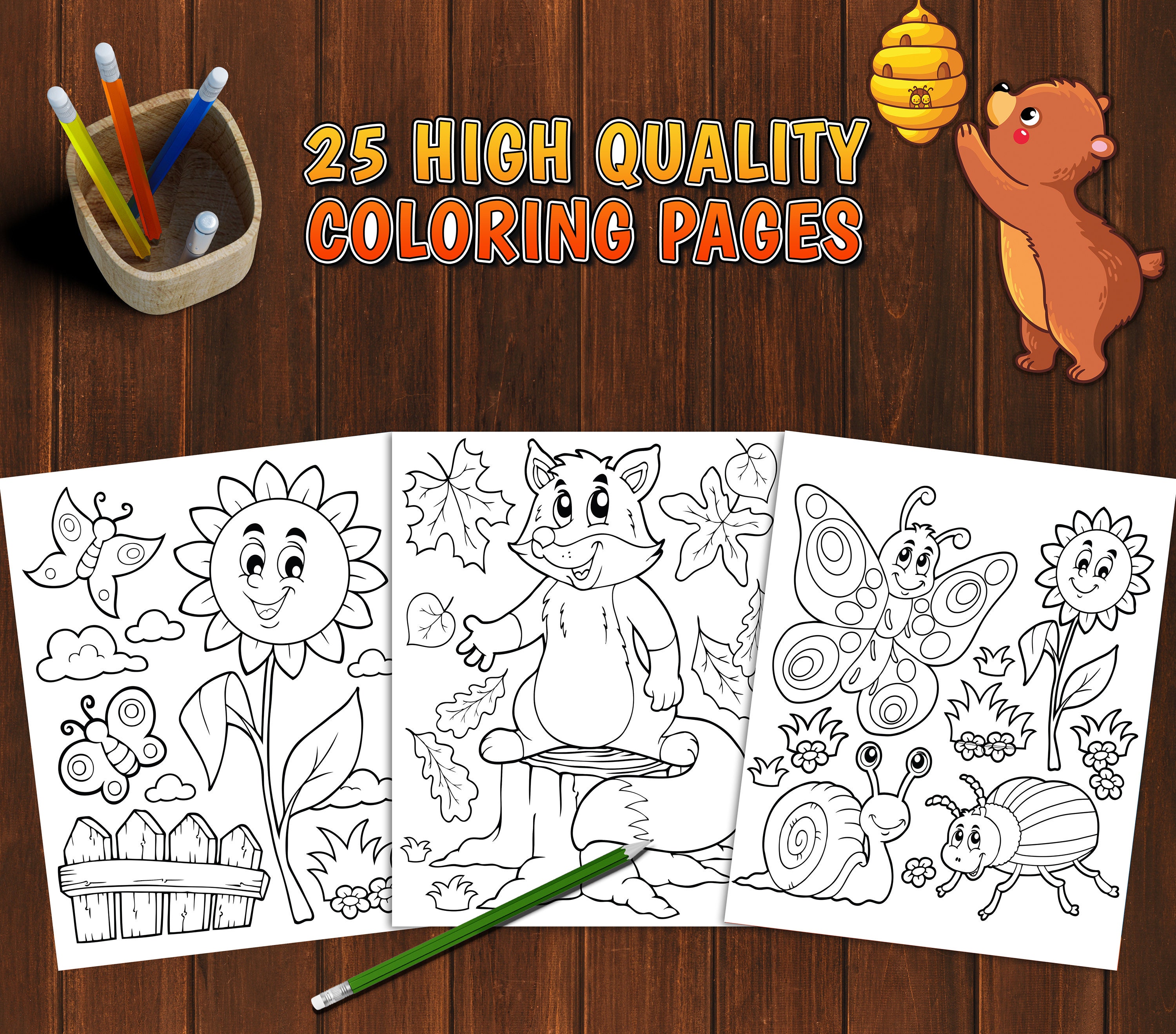 Printable Wonderful Nature Coloring Book for Kids | 25 PDF Coloring ...