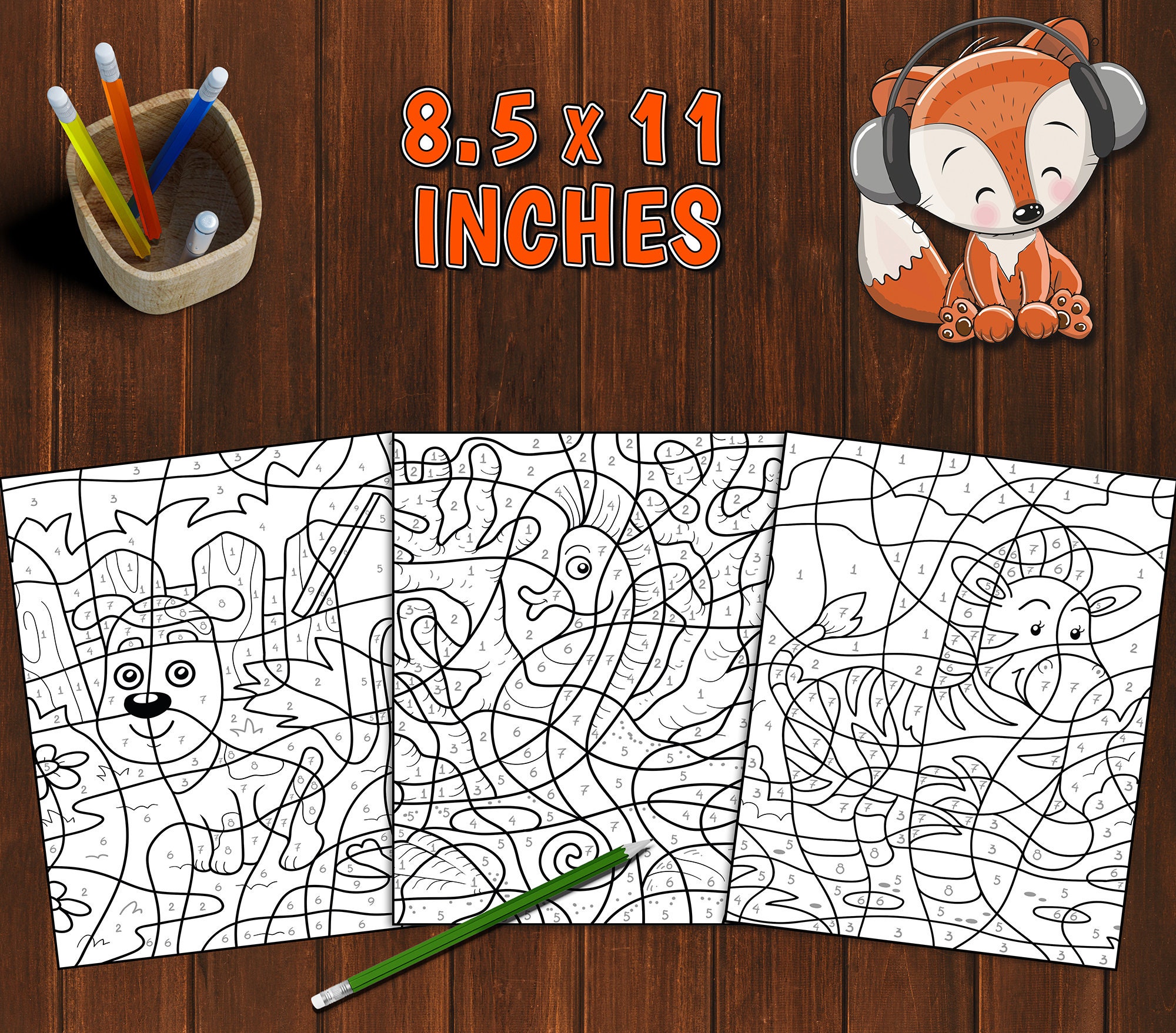 Printable Color by Numbers Coloring Book 35 PDF Coloring - Etsy