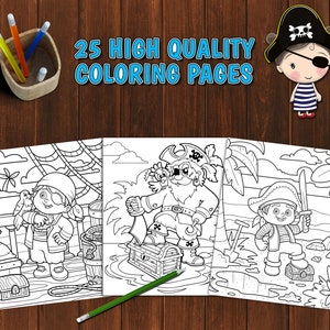 Printable Pirate Coloring Book 25 PDF Coloring Pages - Etsy