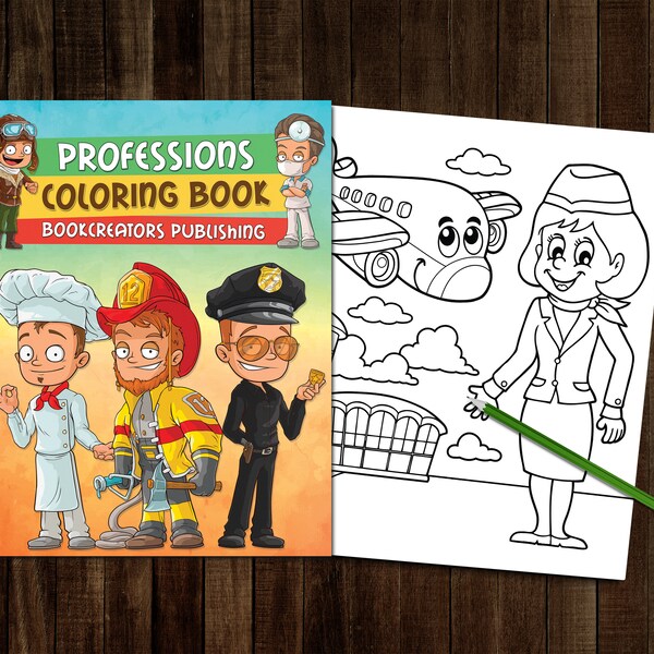 Professions Coloring Book - Etsy