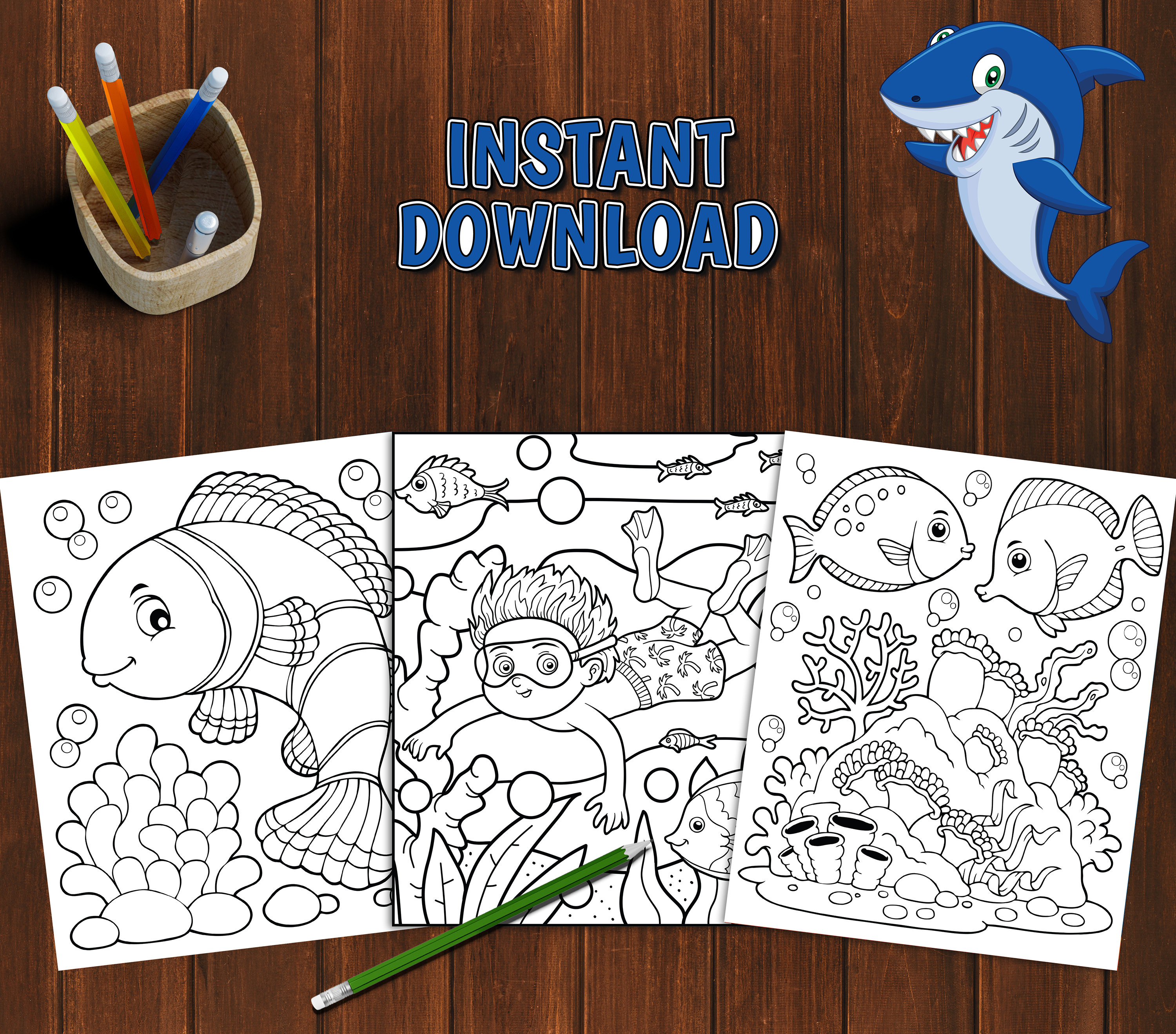 Printable Life Under the Sea Coloring Book 25 PDF Coloring - Etsy