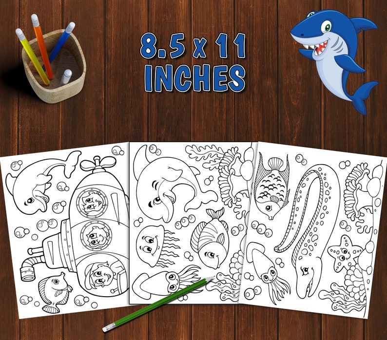 Printable Life Under the Sea Coloring Book 25 PDF Coloring - Etsy