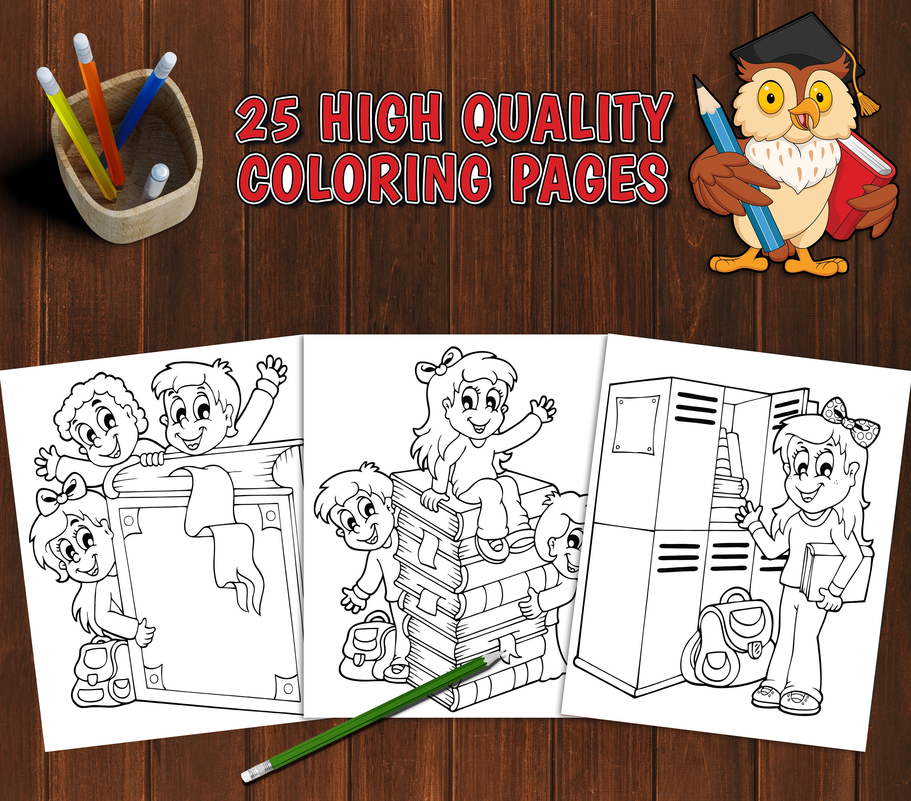 Printable Back to School Coloring Book | 25 PDF Coloring Pages | 8.5" X ...