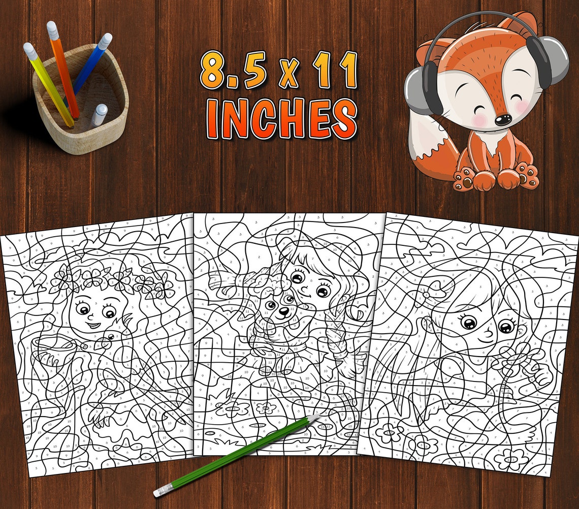 Printable Color by Numbers Coloring Book A-Z | 30 PDF Coloring Pages ...
