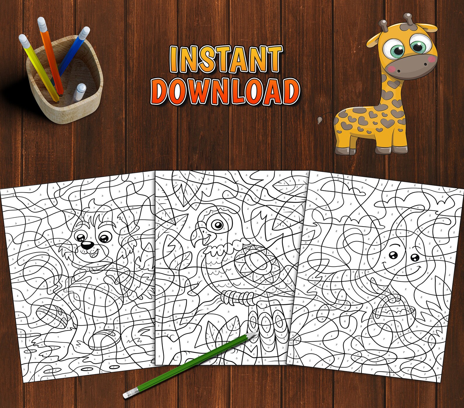 Printable Color by Numbers Coloring Book A-Z | 30 PDF Coloring Pages ...