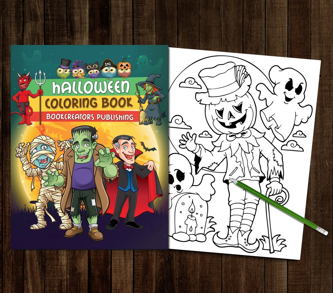 Printable Halloween Coloring Book 25 PDF Coloring Pages 8.5 X 11 21.6 X ...