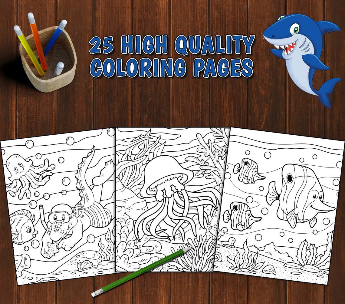 Printable Life Under the Sea Coloring Book 25 PDF Coloring - Etsy
