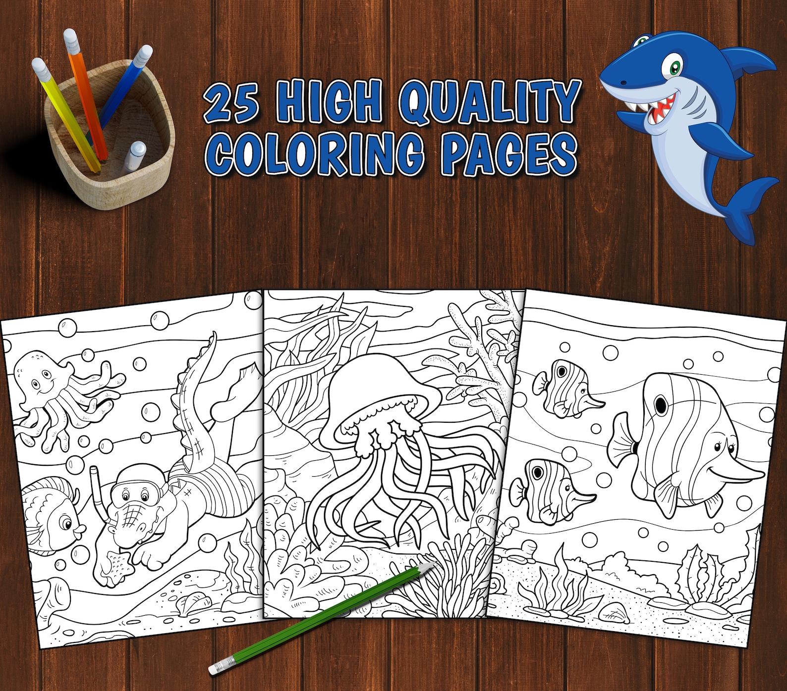 Printable Life Under the Sea Coloring Book 25 PDF Coloring - Etsy