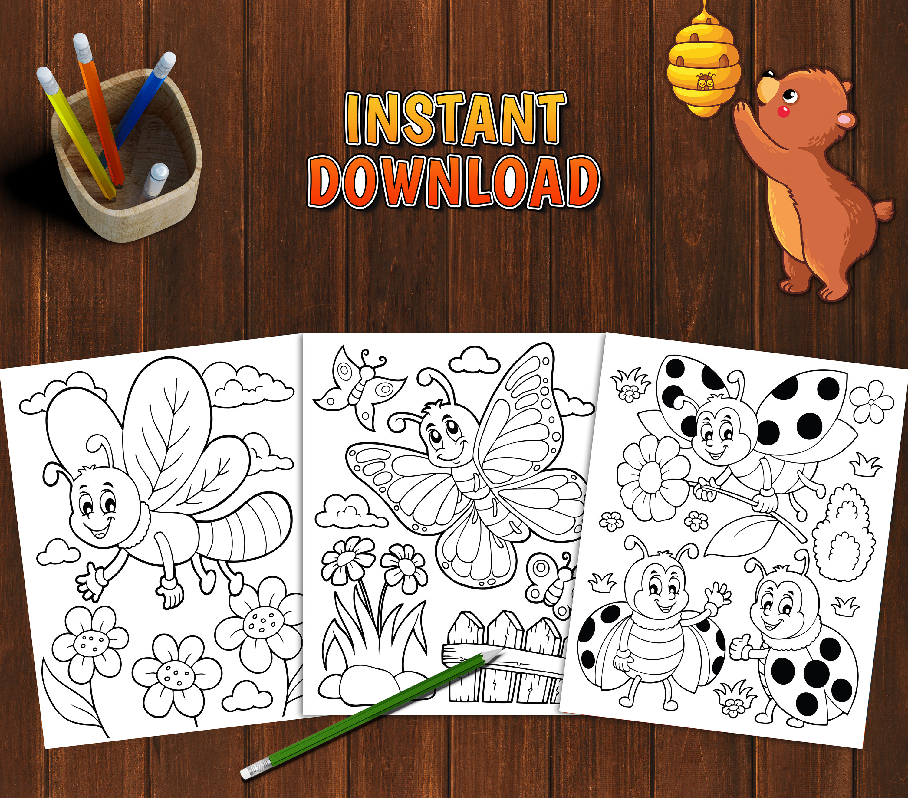 Printable Wonderful Nature Coloring Book for Kids | 25 PDF Coloring ...