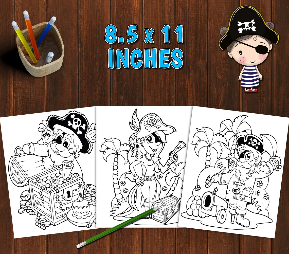Printable Pirate Coloring Book 25 PDF Coloring Pages - Etsy