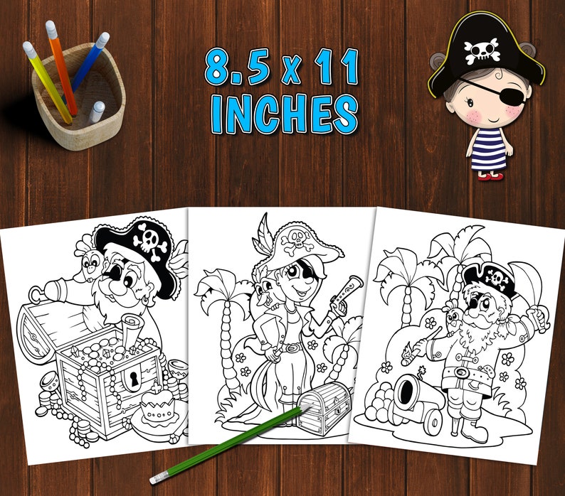 Printable Pirate Coloring Book 25 PDF Coloring Pages - Etsy
