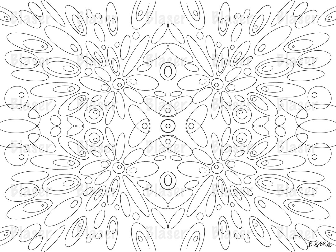 Coloring Page, Abstract, Design, Printable, Symmetrical, Coloring ...