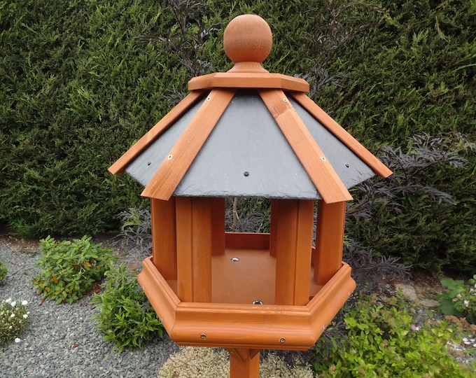 Bird Table Golden Oak Colour Hexagonal Bird Table Birdhouse - Etsy UK