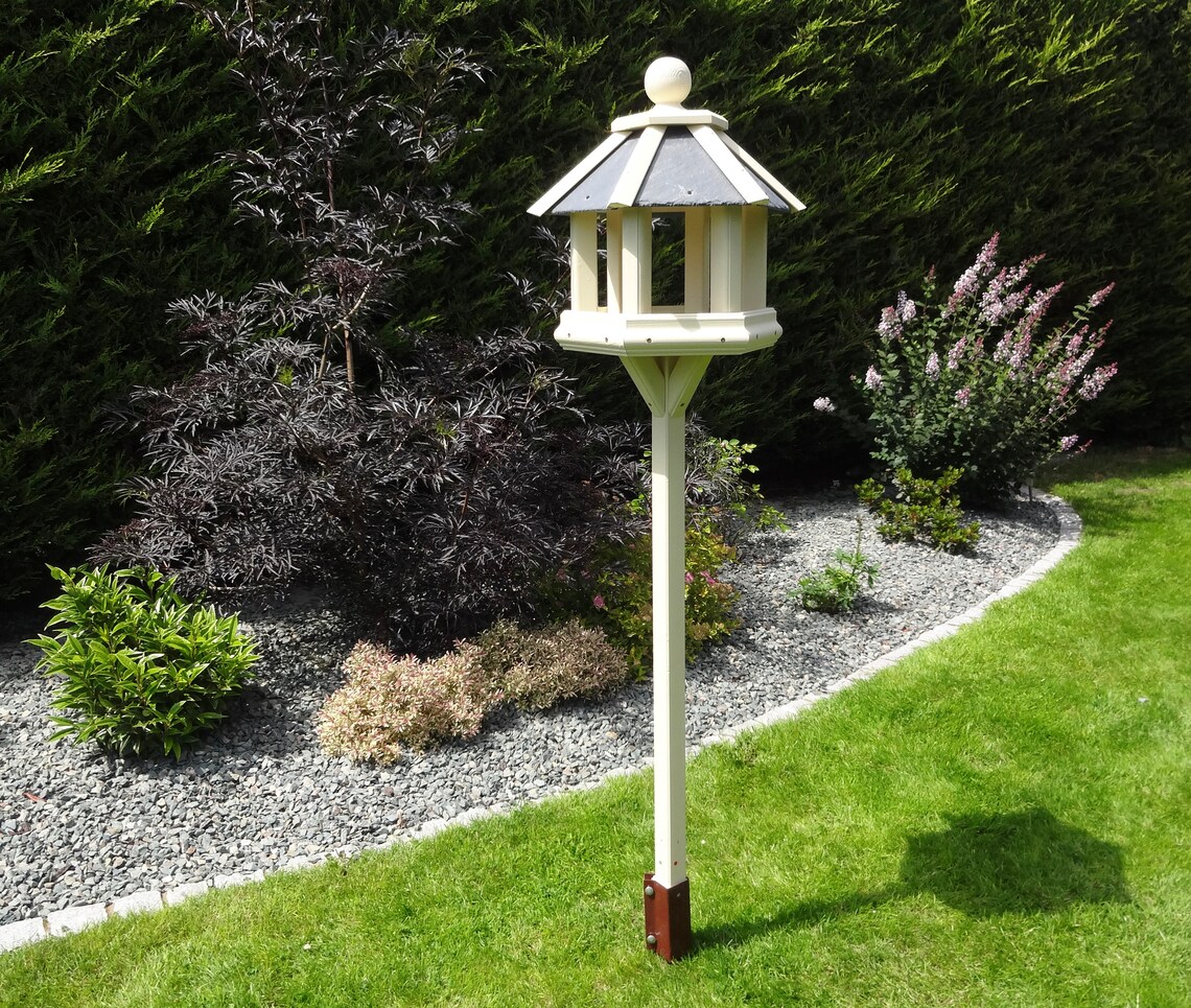 Bird Table Country Cream Hexagonal Bird Table Birdhouse With - Etsy UK